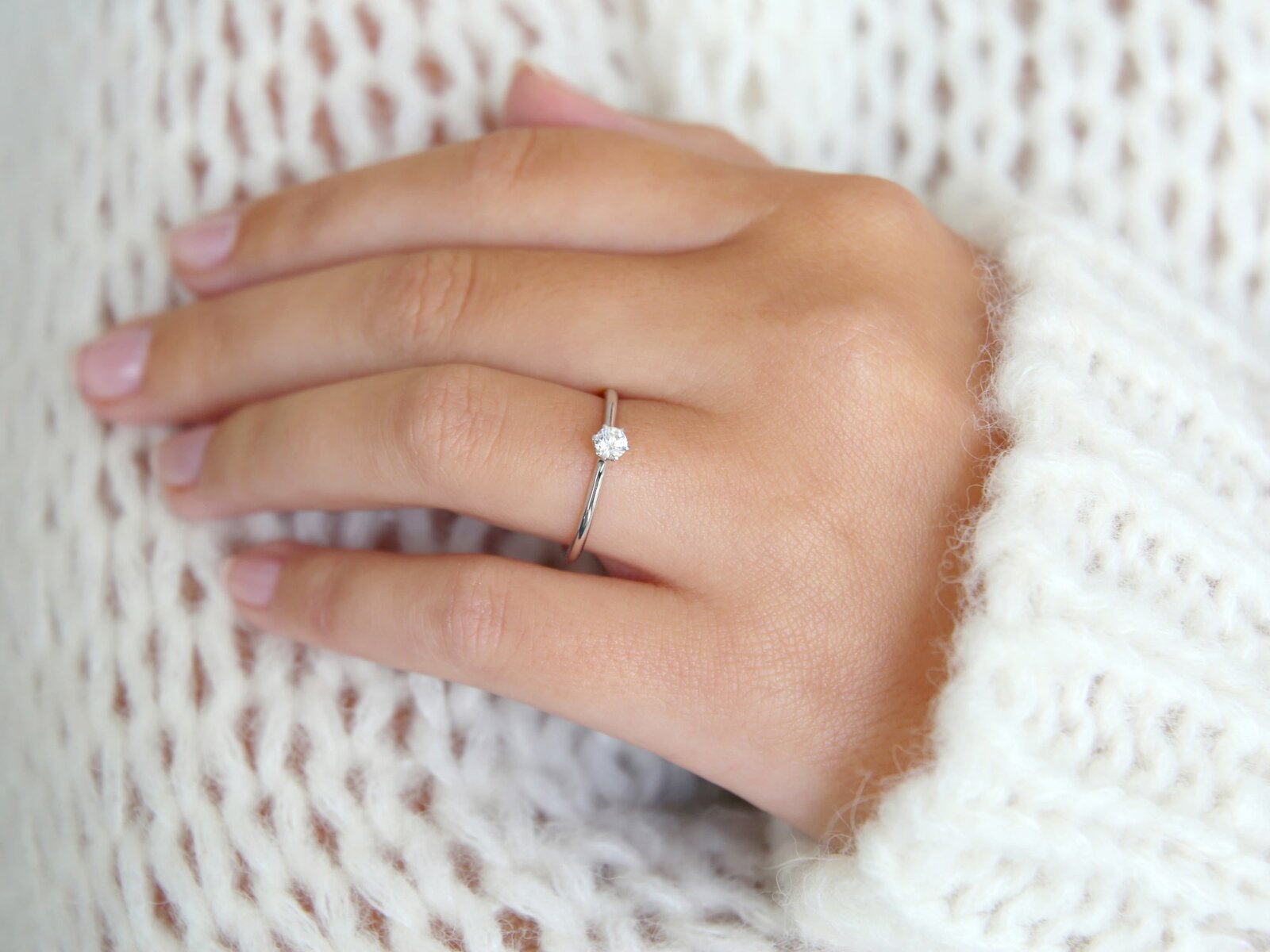 Verlobungsring Classic 6 in Silber 925/- mit Diamant 0,15ct G/IF