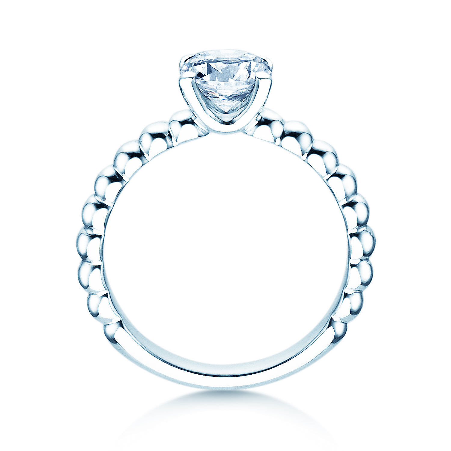 Verlobungsring Classic Beads in 9K Weißgold mit Diamant 2,50ct G/SI