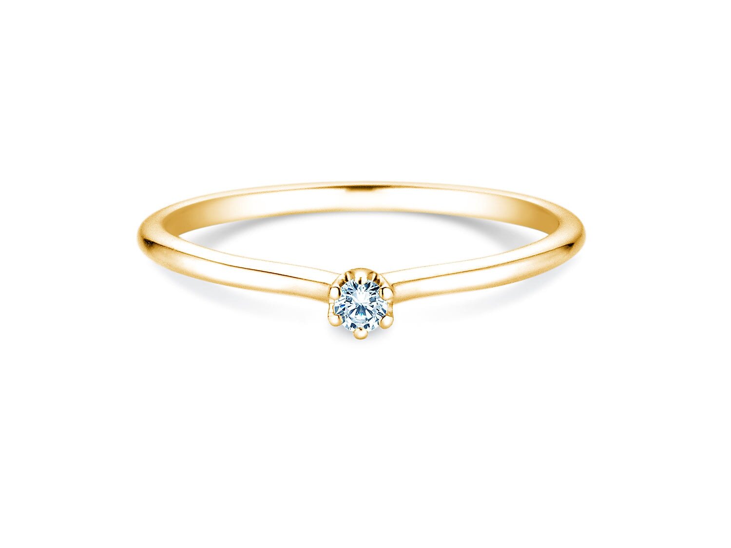 Verlobungsring Royal in 9K Gelbgold mit Diamant 0,05ct G/SI