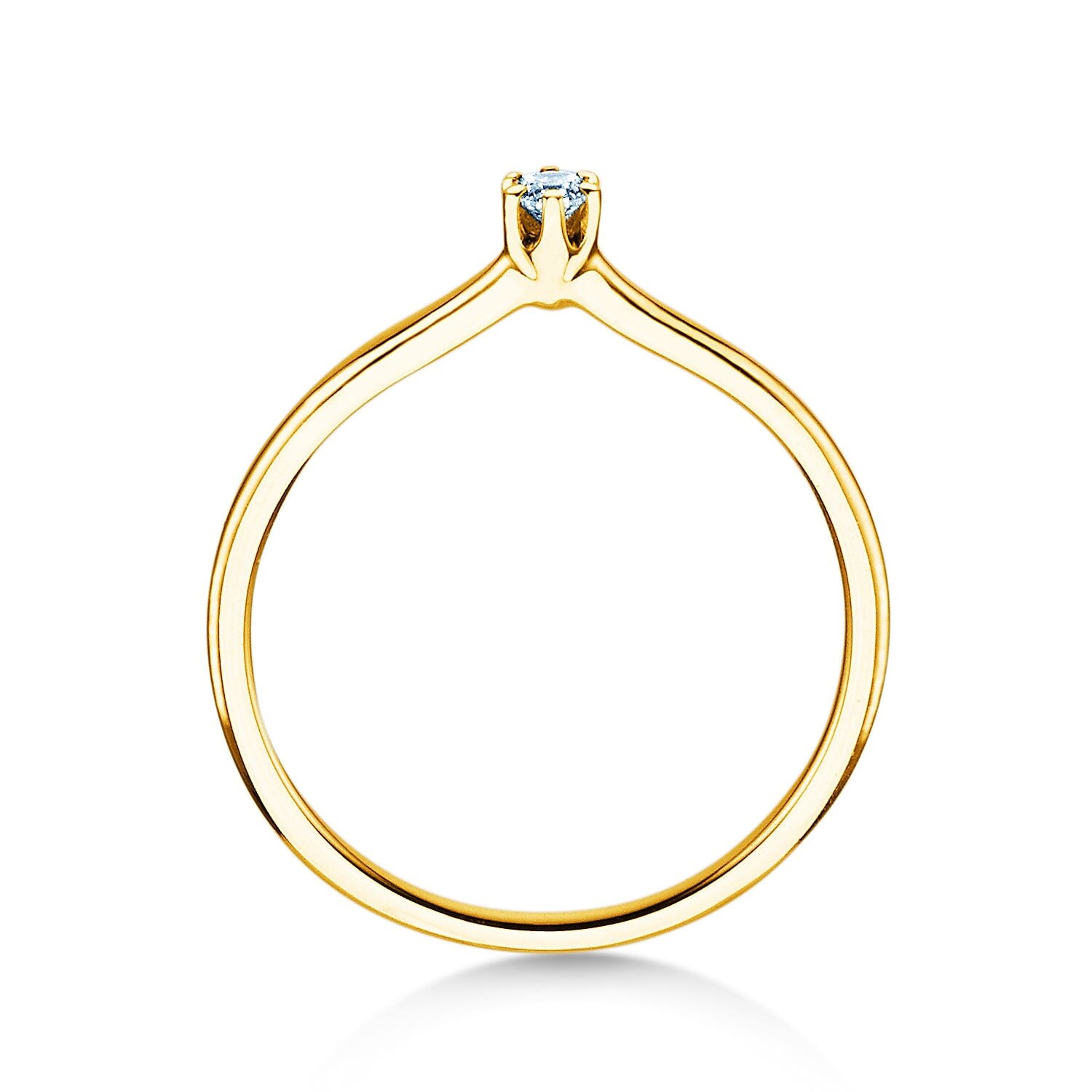 Verlobungsring Royal in 9K Gelbgold mit Diamant 0,05ct G/SI